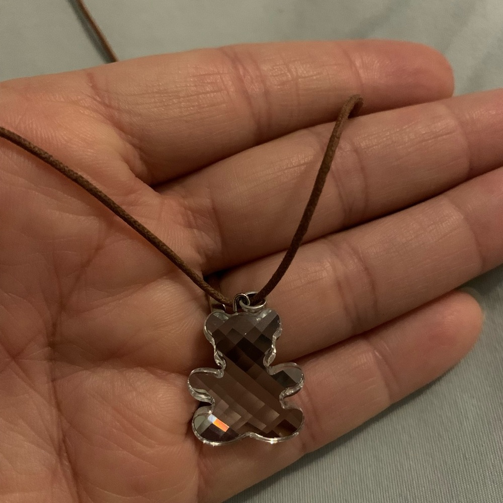 Vintage Swarovski Crystal Teddy Bear Necklace - Gem